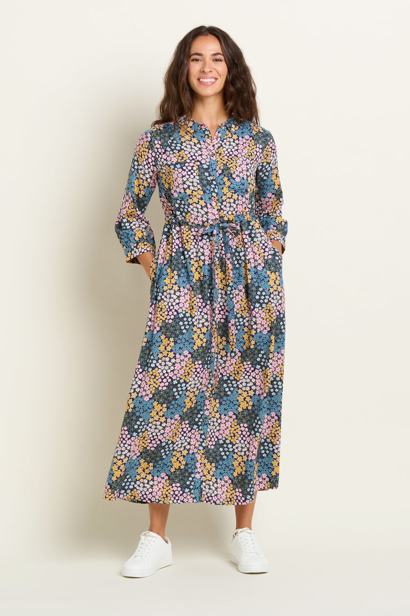 Women's Multicoloured Wildflower Meadow Shirt Dress | Brakeburn