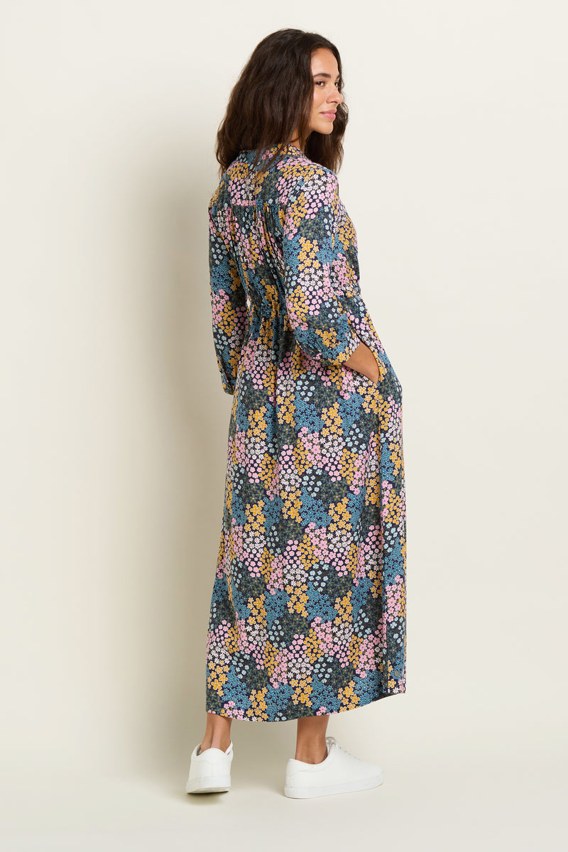 Women's Multicoloured Wildflower Meadow Shirt Dress | Brakeburn