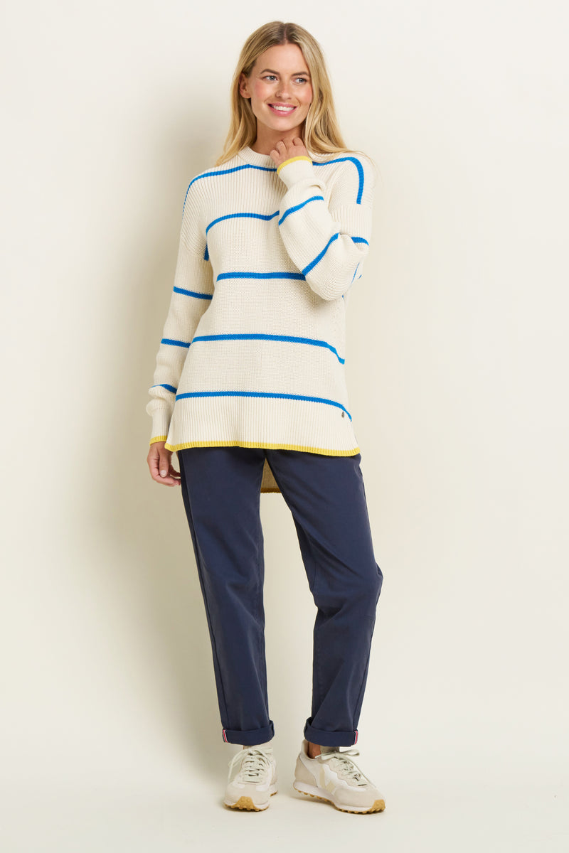 Women's Cream Pop Stripe Knitted Jumper | Brakeburn