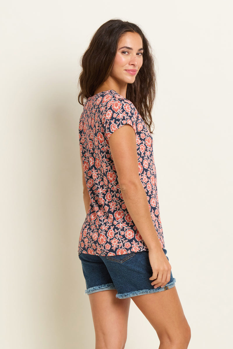 Women's Multicoloured Boho Floral T-Shirt | Brakeburn