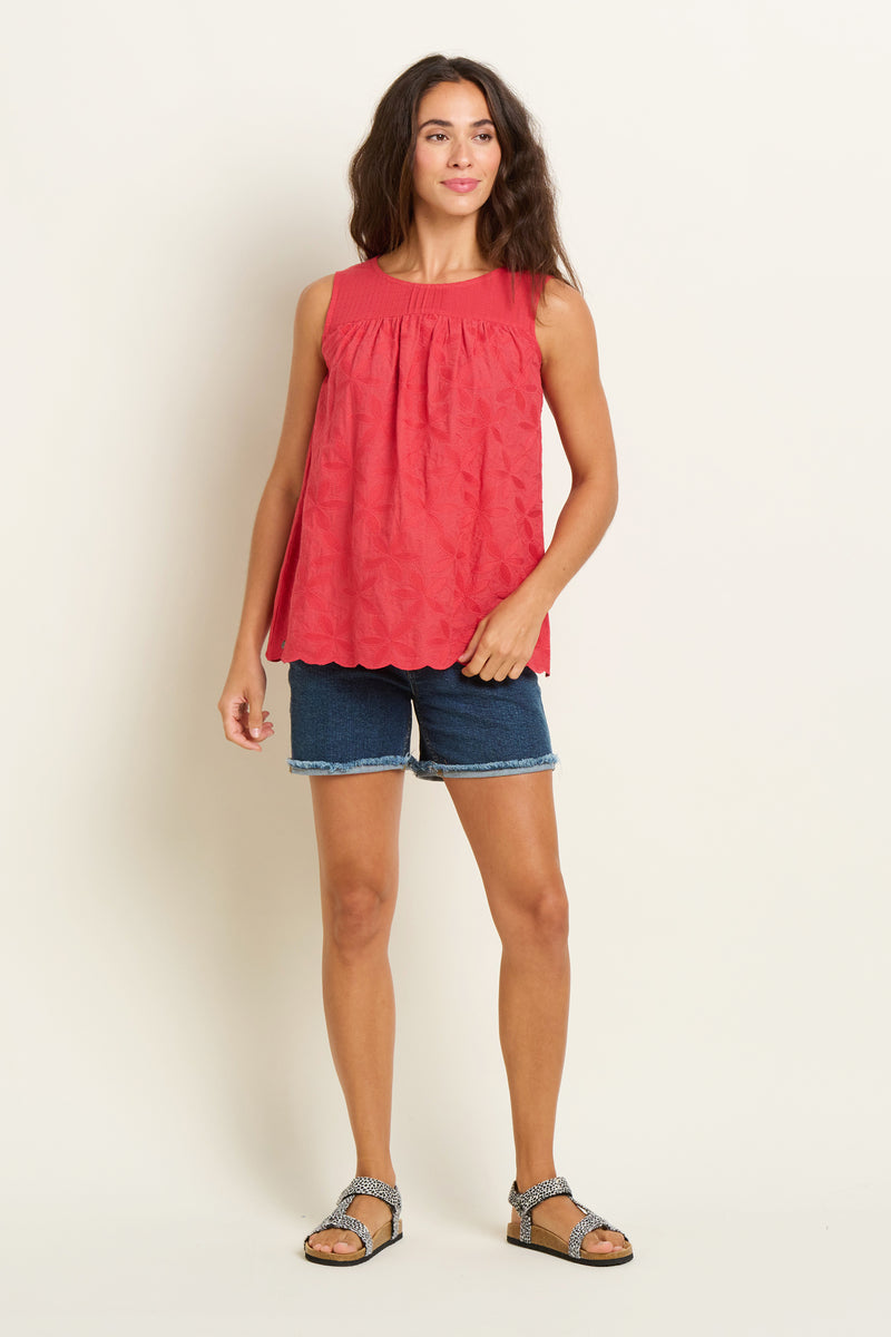 Women's Red Ruby Embroidered Blouse | Brakeburn