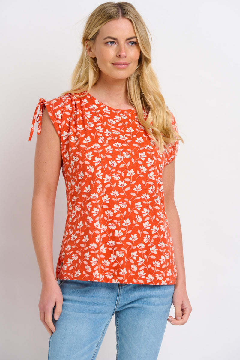 Coral Floating Floral Tee | Brakeburn